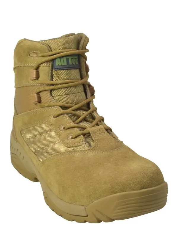 ADTEC 6" Suede Leather Side Zipper Tactical Boots - Coyote