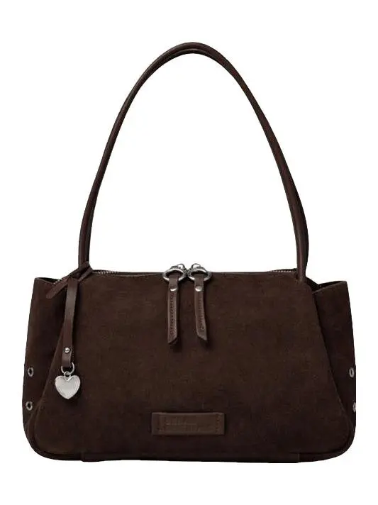 URBAN ORIGINALS Suede Shoulder Bag - Chocolate