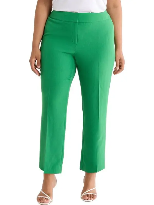 KASPER Ava Straight Leg Pants - Lush Green