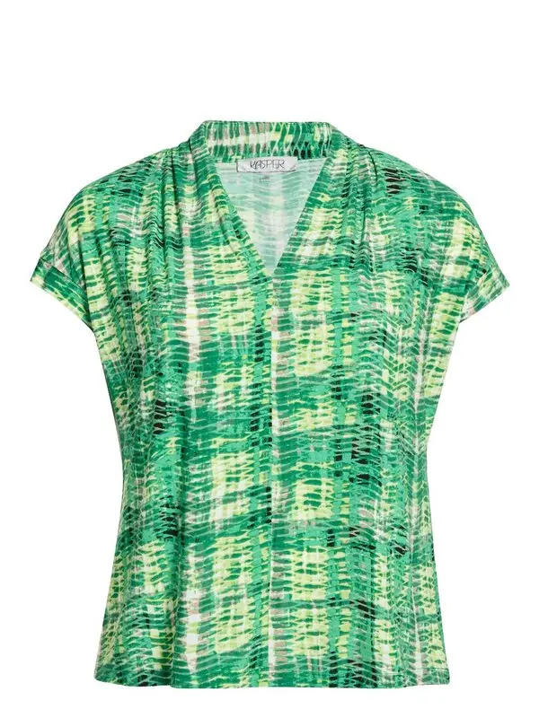 KASPER Printed Dolman Sleeve Top - Lush Green Multi