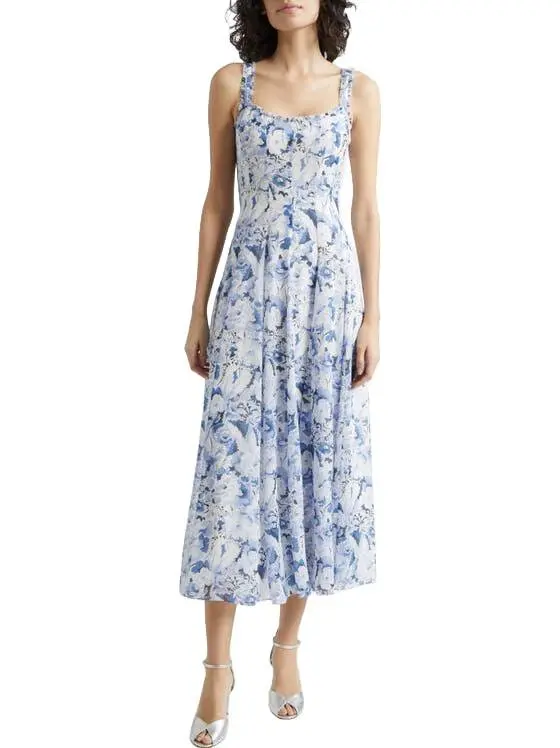 Cinq À Sept Marmo Heirloom Petals Dress - Navy Multi