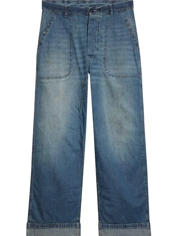 MAISON MARGIELA Wide-leg Japanese Denim Jeans - Washed Blue
