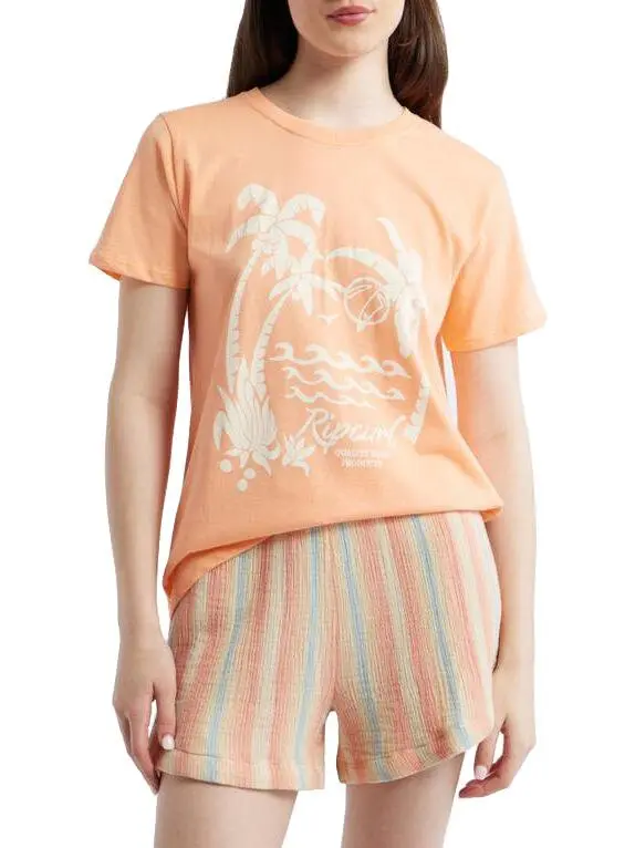 Rip Curl Cotton Graphic T-shirt - Papaya