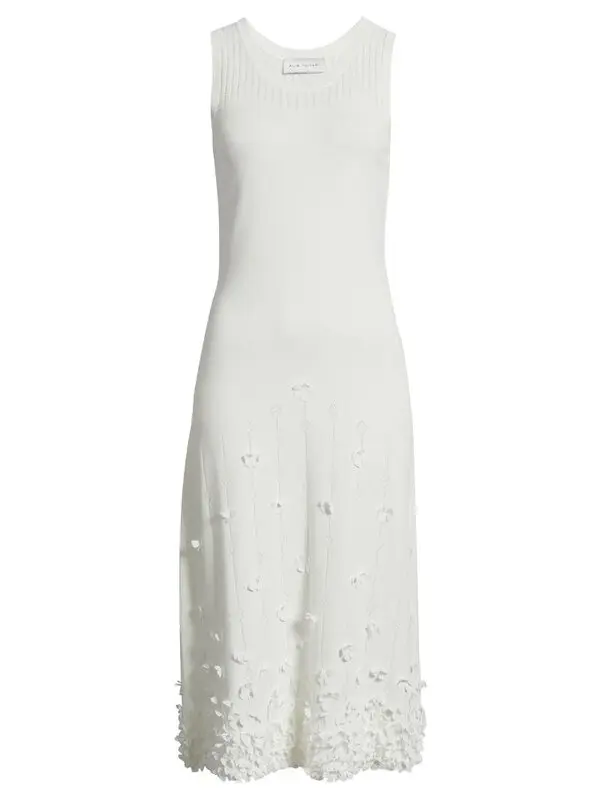 Elie Tahari The Alana 3d Flower Sleeveless Maxi Dress - Sky White