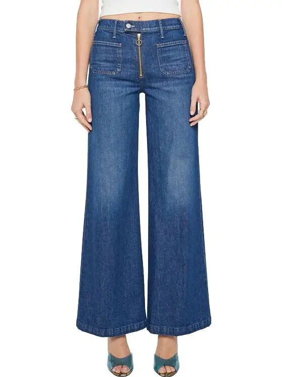 MOTHER The Hustler Roller Patch Pocket Wide Leg Jeans - Made In The Shade