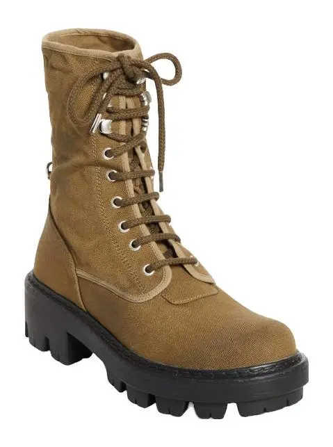 Prada Canvas Combat Boot - Militare