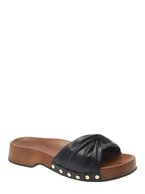 GANNI Fairy Clog Slide Sandal - Black