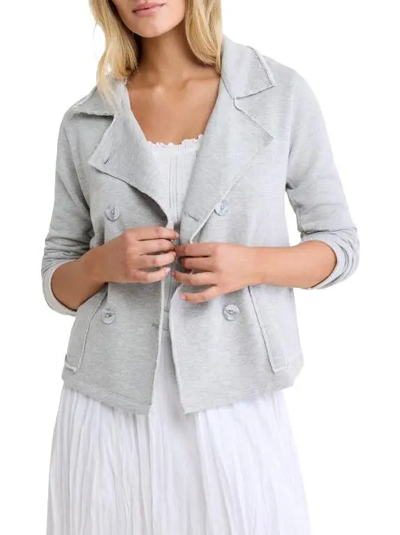 NIC+ZOE Cotton Blend French Terry Jacket - Heather Grey