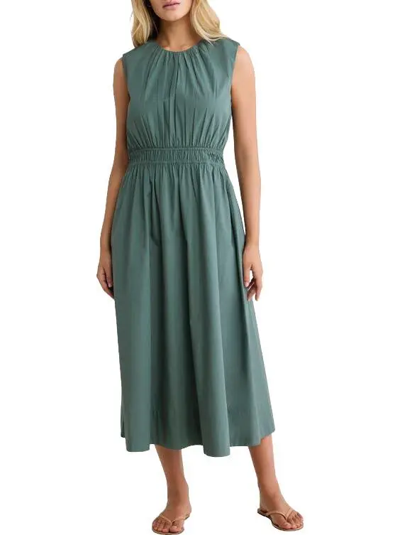 NIC+ZOE Dakota Sleeveless Poplin Maxi Dress - Palm