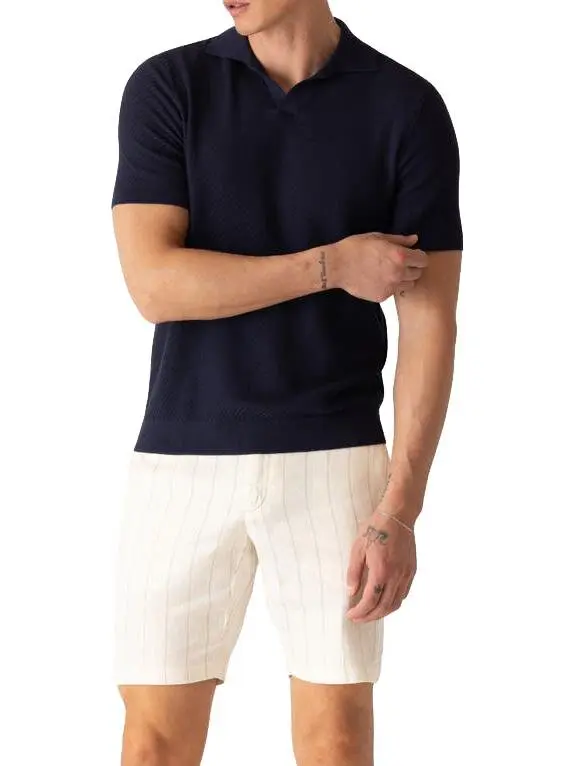 DEKE Modern Texture Knit Polo - Midnight