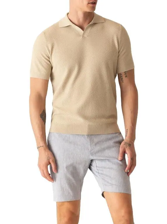 DEKE Modern Texture Knit Polo - Sand