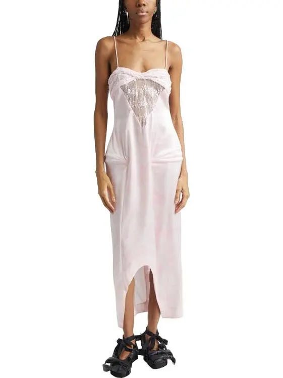 Collina Strada Prima Satin & Lace Column Gown - Pink Picnic