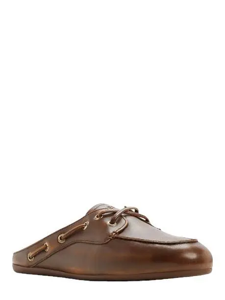 Sperry Slim Leather Boat Mule - Brown