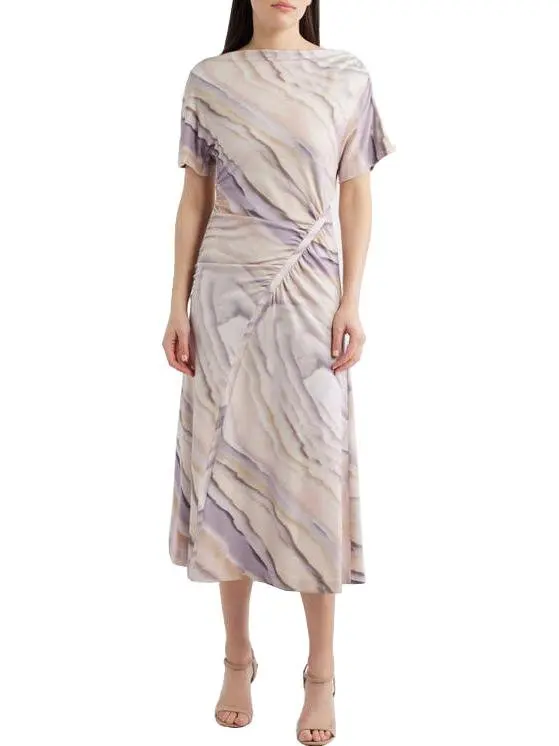BOSS Ecaren Jersey Midi Dress - Lavender Tide Print