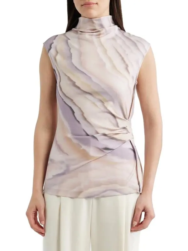 BOSS Printed Sleeveless Top - Lavender Tide Print