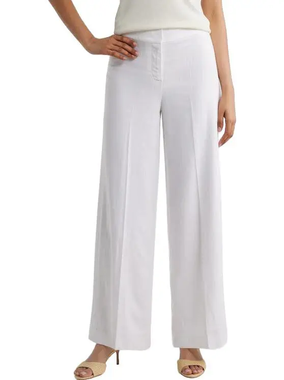 TAHARI ASL Wide Leg Pants - White