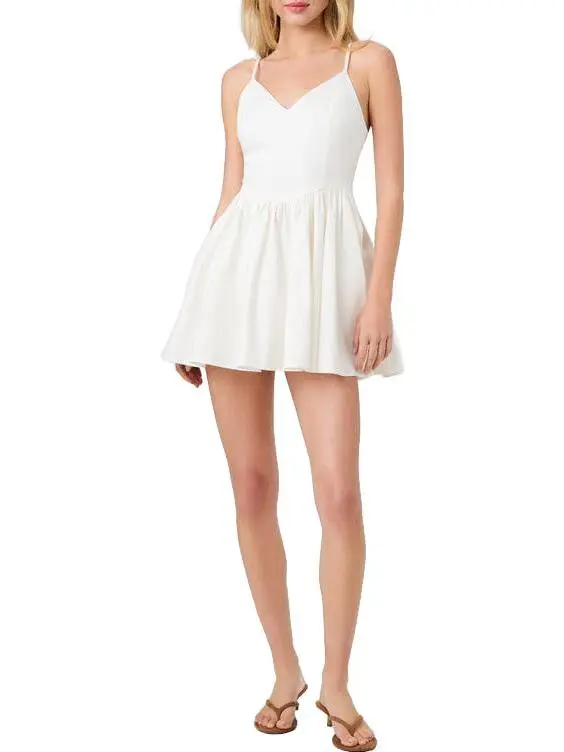 French Connection Lilah Stretch Ballerina Mini Dress - Summer White