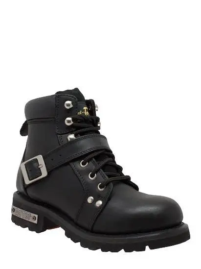 ADTEC 6" Lace Up Boots With Zipper - Black