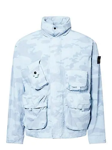 Stone Island Camo Ripstop Cotton-blend Field Jacket - Dust Blue