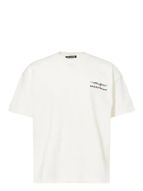 COLE BUXTON Text-print Cotton Sport T-shirt - Vintage White