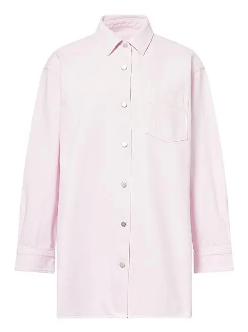 AGOLDE A-line Denim Shirt - Stone Wash Powder Pink