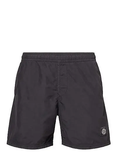Stone Island Compass-patch Nylon Swim Shorts - Black