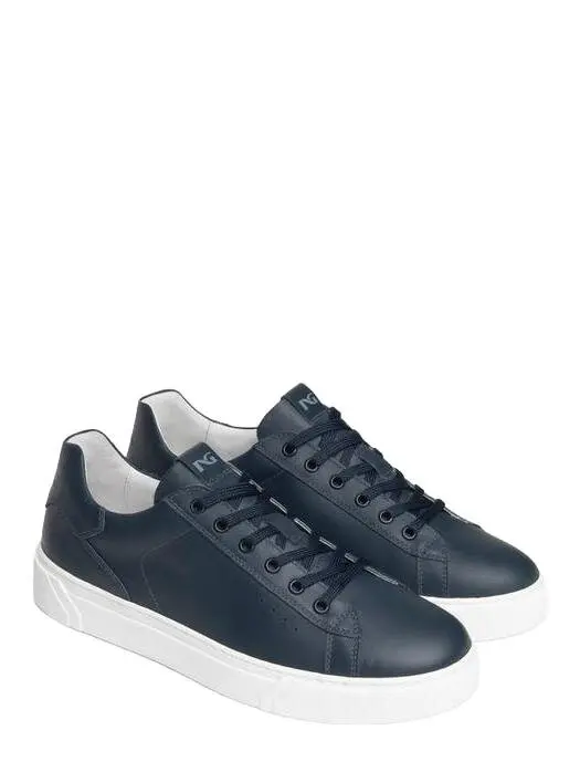 NEROGIARDINI Leather Low-top Sneaker - Navy