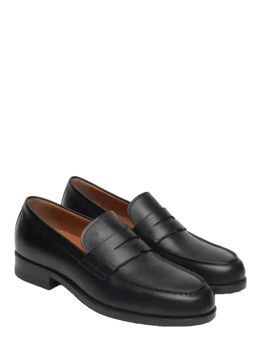 NEROGIARDINI Leather Penny Loafer - Black
