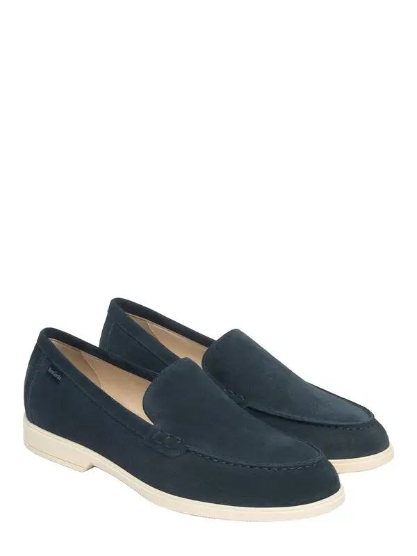 NEROGIARDINI Suede Slip-on Loafer - Navy