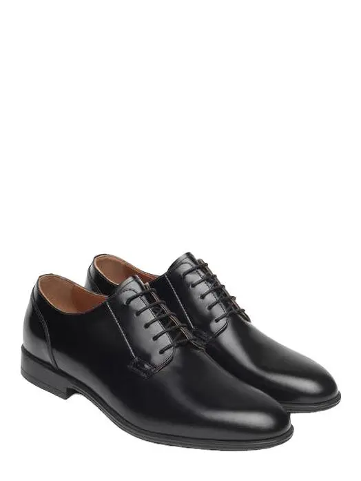 NEROGIARDINI Plain Toe Leather Derby - Black