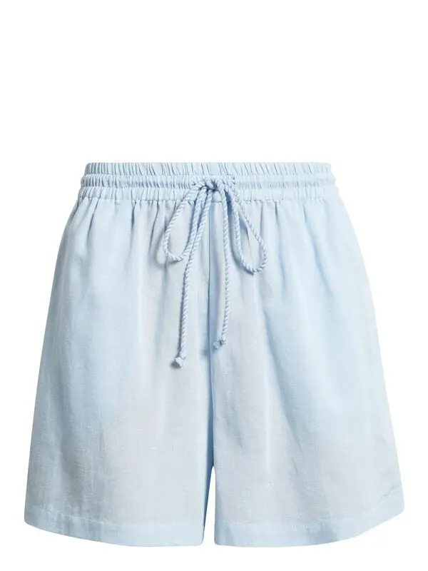 Nordstrom Linen Blend Drawstring Shorts - Blue Floaty