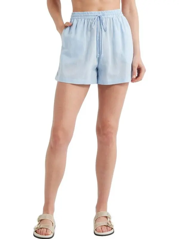 Nordstrom Linen Blend Drawstring Shorts - Blue Floaty