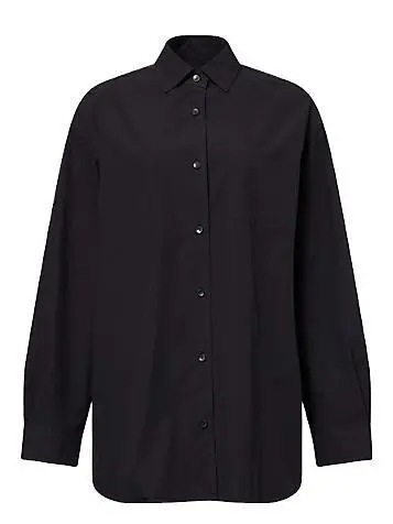 AGOLDE A-line Cotton-poplin Shirt - Black