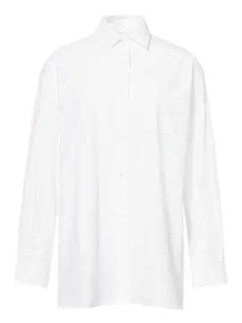 AGOLDE A-line Cotton-poplin Shirt - White