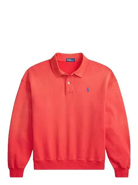 Polo Ralph Lauren Oversized Logo-embroidered Cotton-jersey Polo - Bright Hibiscus