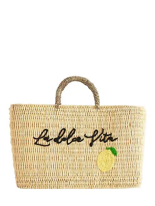 BOUTIQUE BONITA La Dolce Vita Reed Basket Bag - Neutral