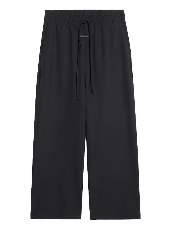 Fear Of God Virgin Wool Wide Leg Drawstring Pants - Black