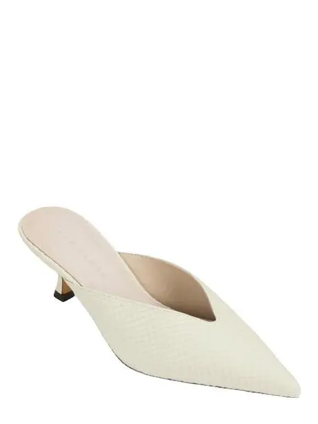 Yosi Samra Remi Pointed Toe Kitten Heel Mule - Cream