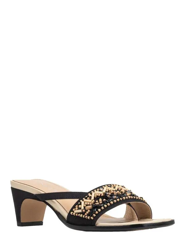 DONALD PLINER Dhora Block Heel Sandal - Black-natural
