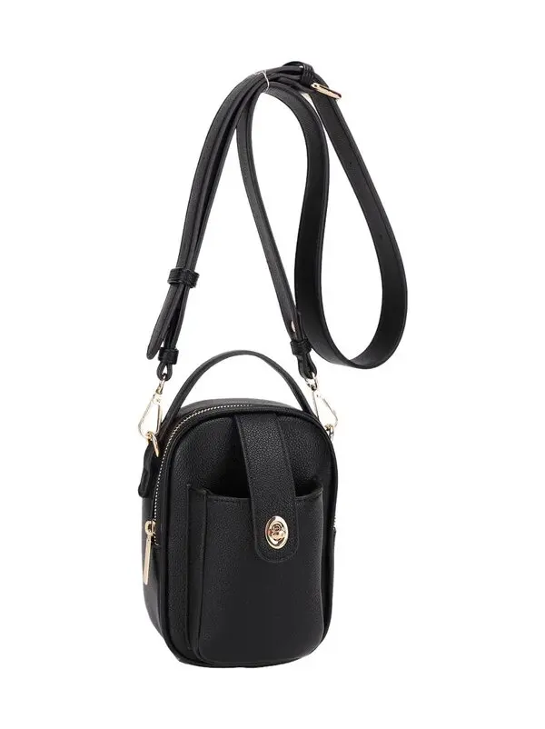 MALI + LILI Parker Faux Leather Crossbody - Black