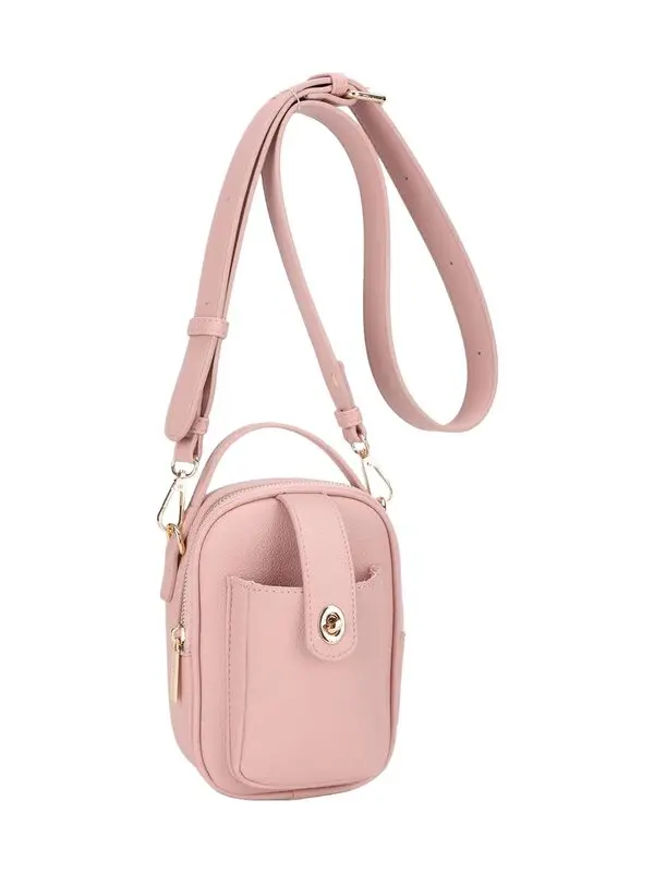 MALI + LILI Parker Faux Leather Crossbody - Blush