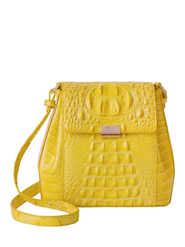 Brahmin Margo Croc Embossed Leather Crossbody Bag - Vivid Yellow