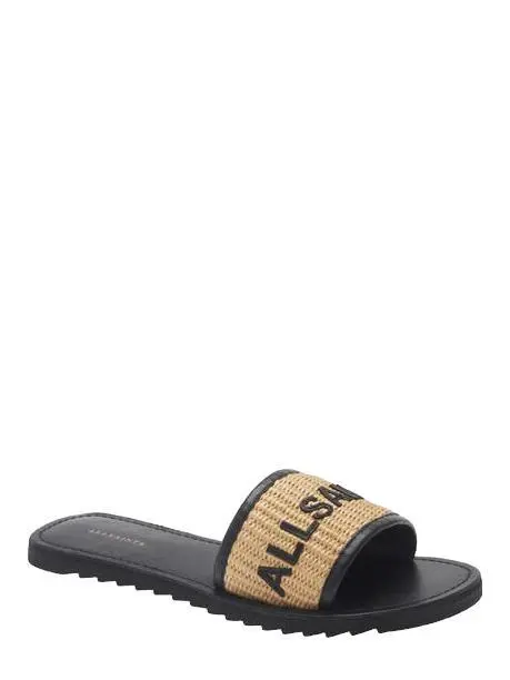 ALLSAINTS Hoxton Woven Slide Sandal - Black/natural