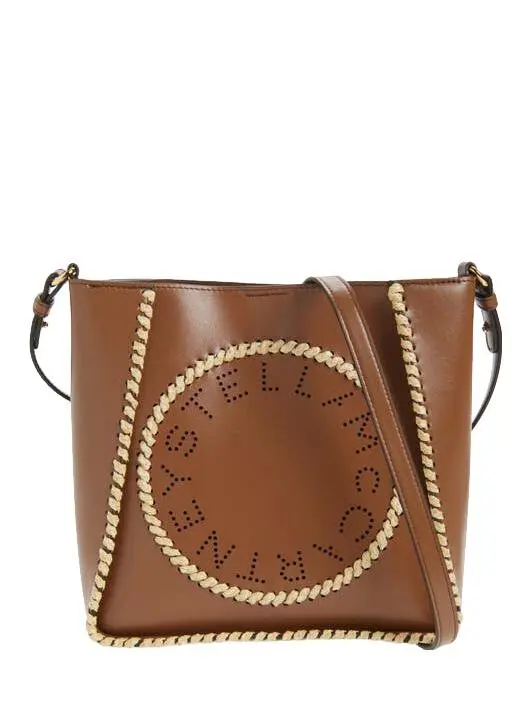 Stella McCartney Crossbody Bag With Raffia Trim - Tan