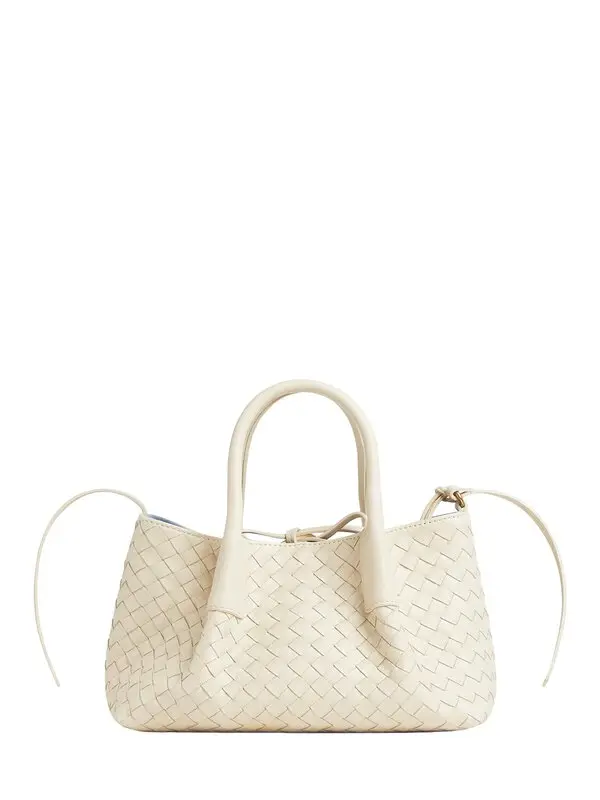 Bottega Veneta Small Intrecciato Pinacoteca Tote Bag - White