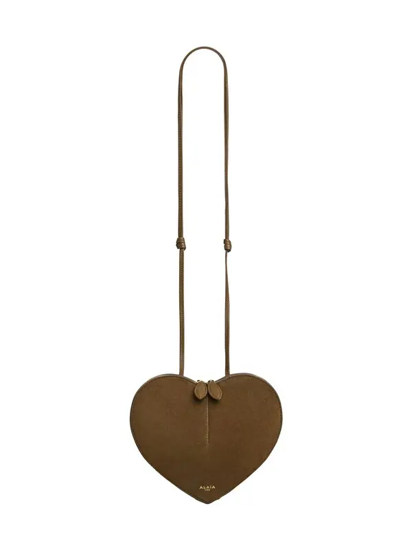 Alaïa Mini Le Coeur Suede Shoulder Bag - Red