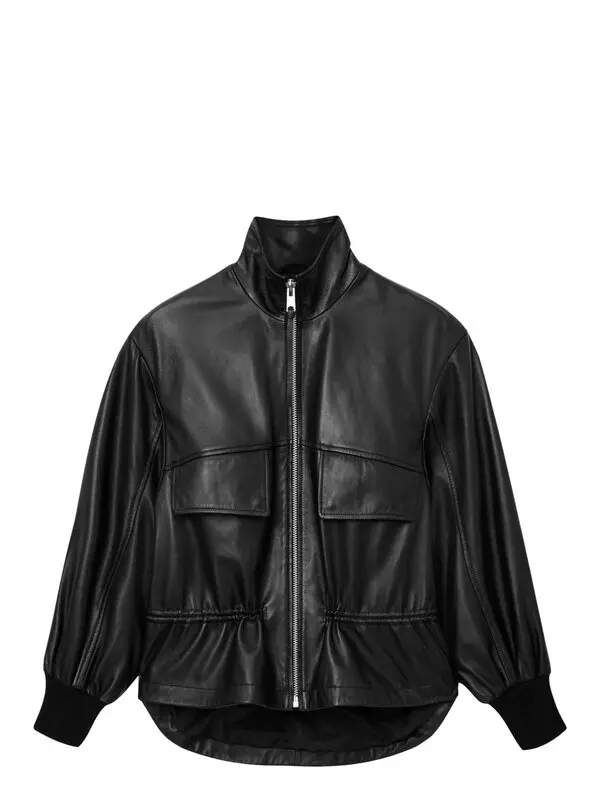 ALLSAINTS Leather Flor Jacket - Black