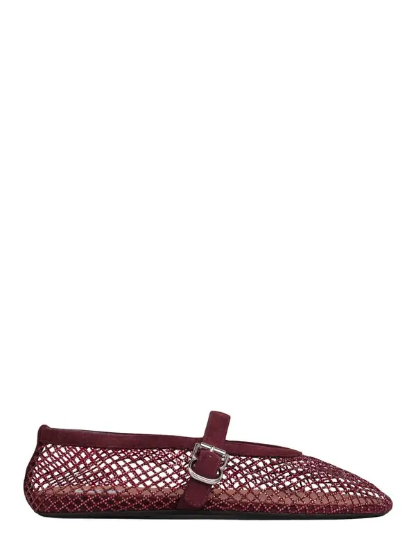 Alaïa Beaded Mesh Ballet Flats - Red
