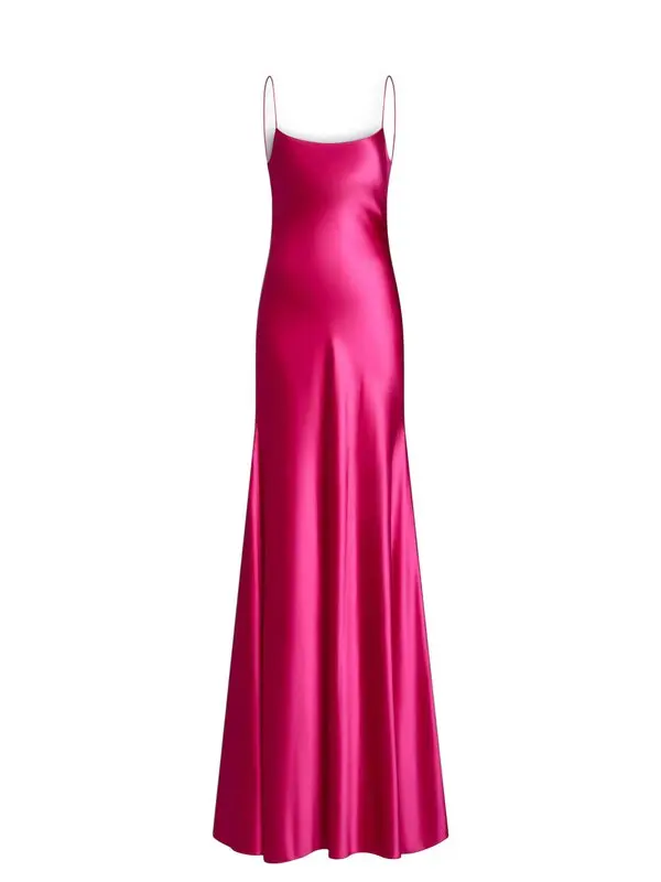Alaïa Silk Slip Maxi Dress - Pink
