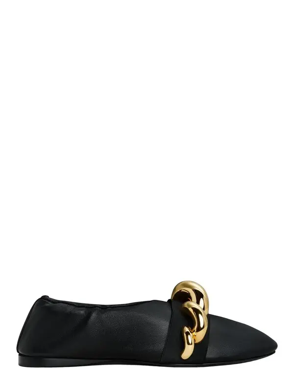 Alaïa Leather Jewelled Ballet Flats - Black